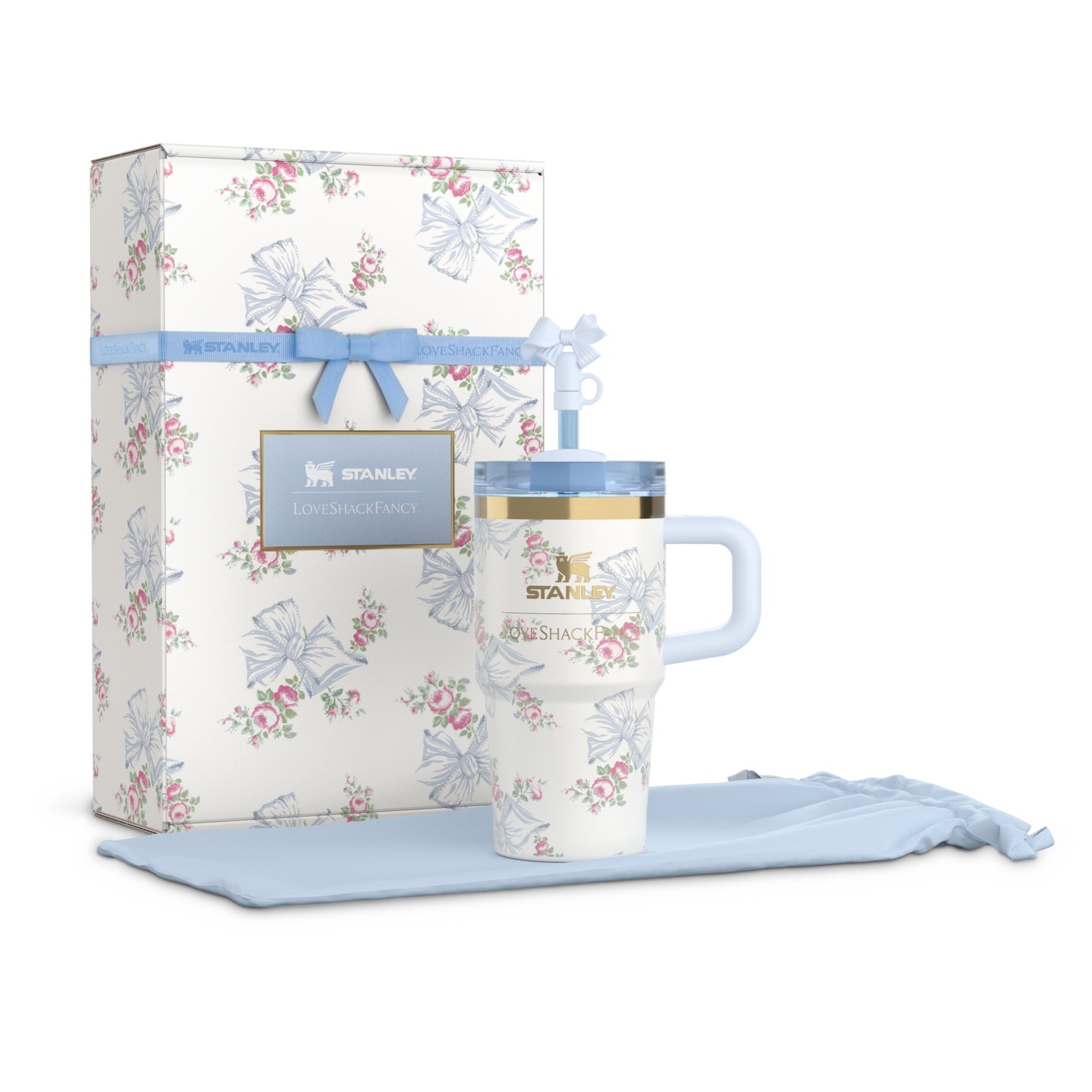 The Blue Stanley X LoveShackFancy Collab Holiday Quencher The Blue Stanley X LoveShackFancy Collab Holiday Quencher